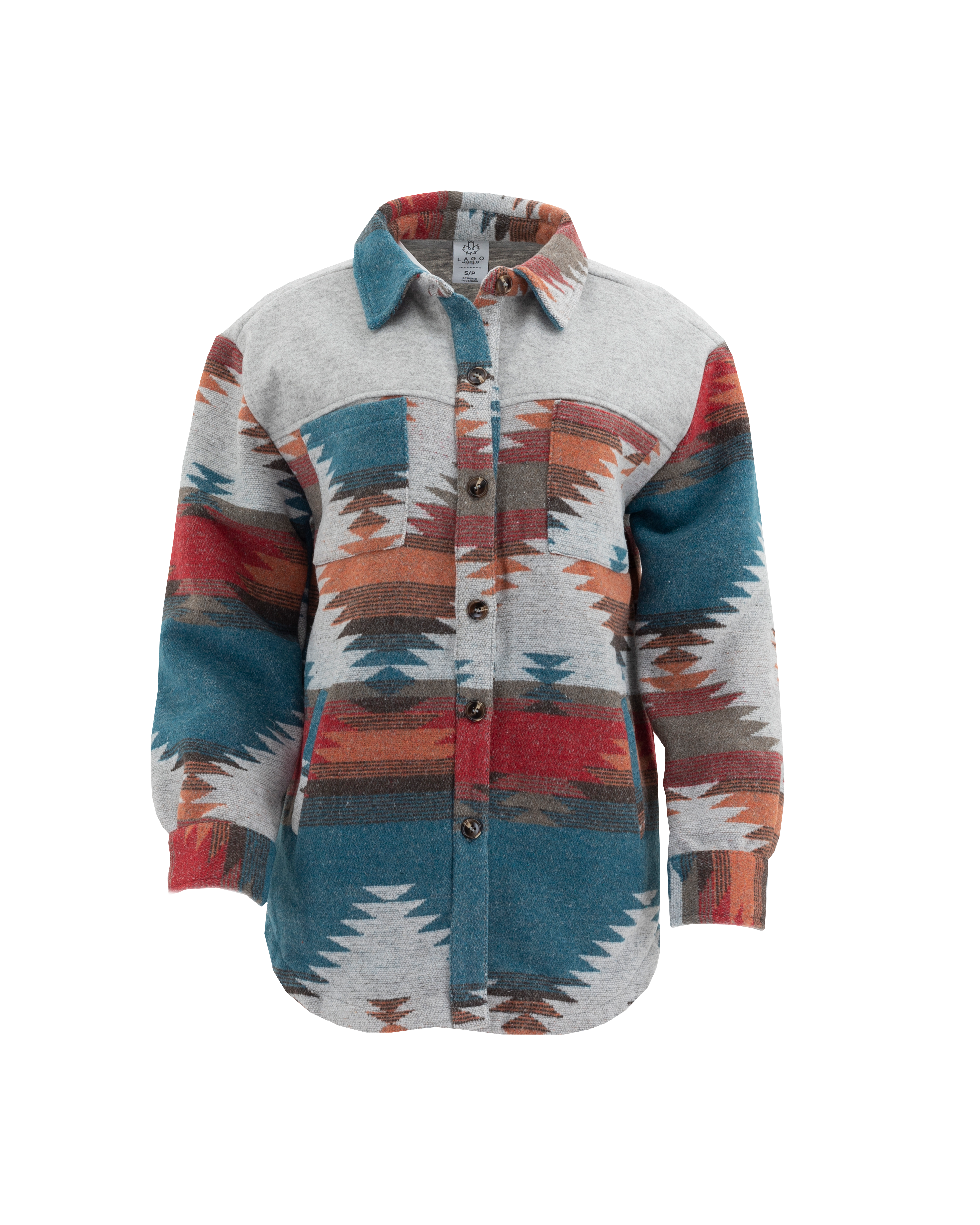 Unisex Aztec Jacket - Blue + Red